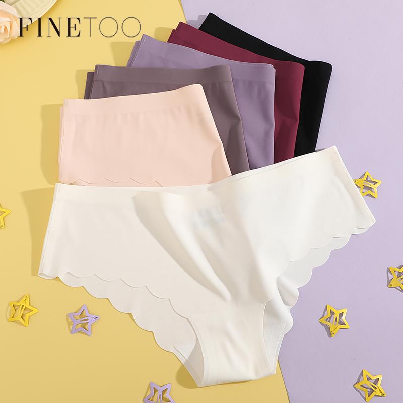 FINETOO Women Ice Silk Seamless Panties Wave Design Underwea - TikTok ...