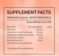 Promo Vitamin D3 K2 + Calcium Magnesium Zinc + Astaxanthin Premium ...
