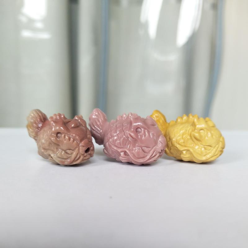 Natural Alashan Agate Dragon Loong Fish Jewelry DIY Accessories ...