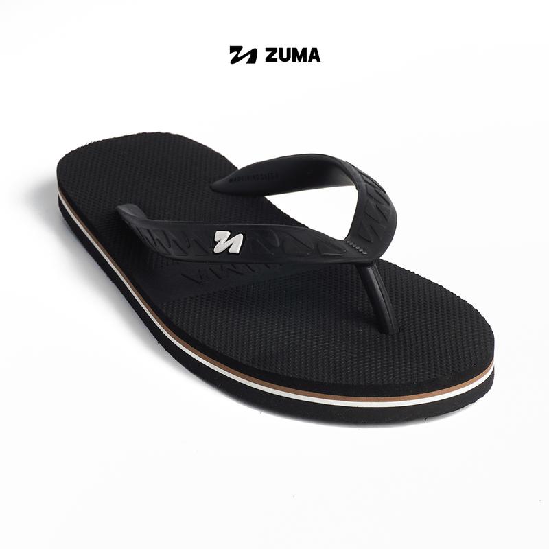 Zuma Men Stripe 7 Black Brown, Sandal Jepit Pria Karet Polos, Hitam ...