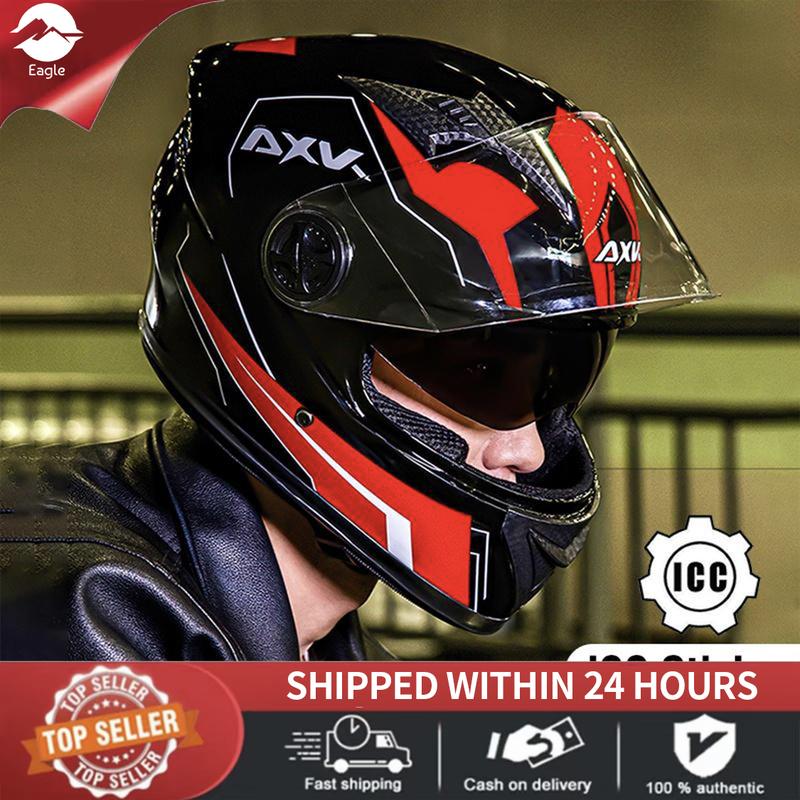 【eaglevv】Helmet Motosikal Muka Penuh AXK Pro dengan Dwi Visor Matahari ...
