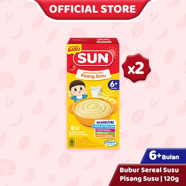 2 PCS - SUN Bubur Bayi 6+ Pisang Susu Box 120 Gr - Shop | Tokopedia