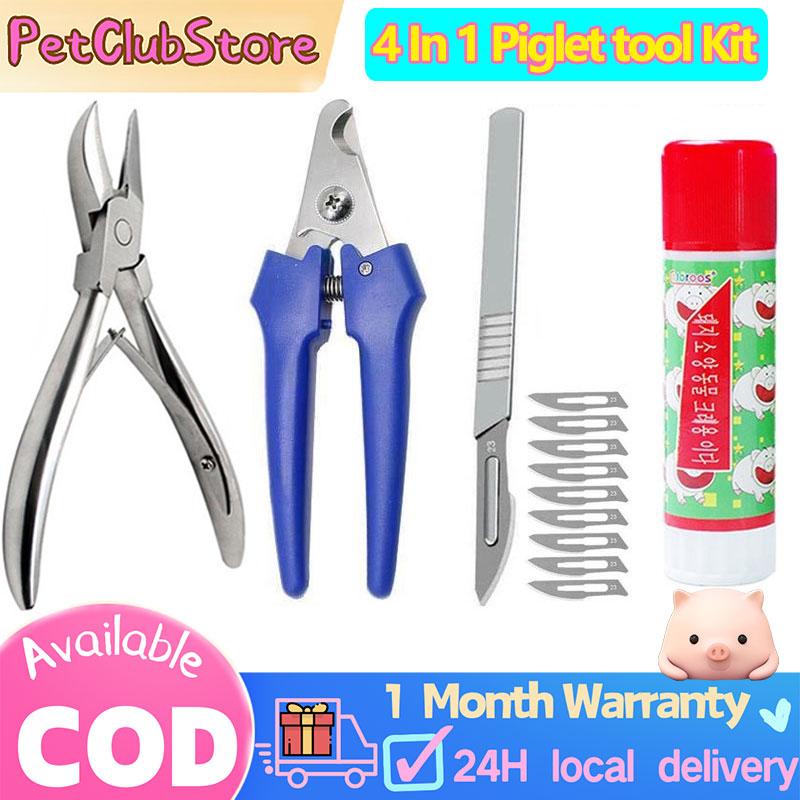4 in 1 Piglet tool Kit with Piglet tail cutter,Pig teeth cutter,crayon ...