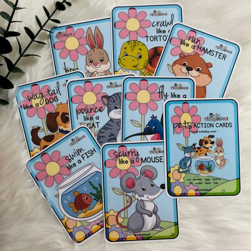 Pets Theme Movement Cards - Laminated Cards - TikTok Shop Malaysia