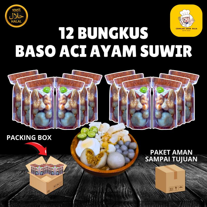 12 Pcs Baso Aci Ayam Suwir Super Pedas & Enak - Makanan Instan - Shop ...