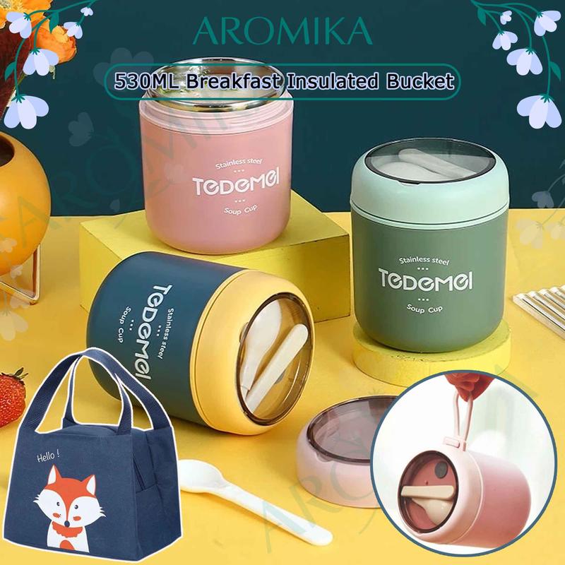 530ML Stainless Steel Soup Container Thermal Insulator 304 Food ...