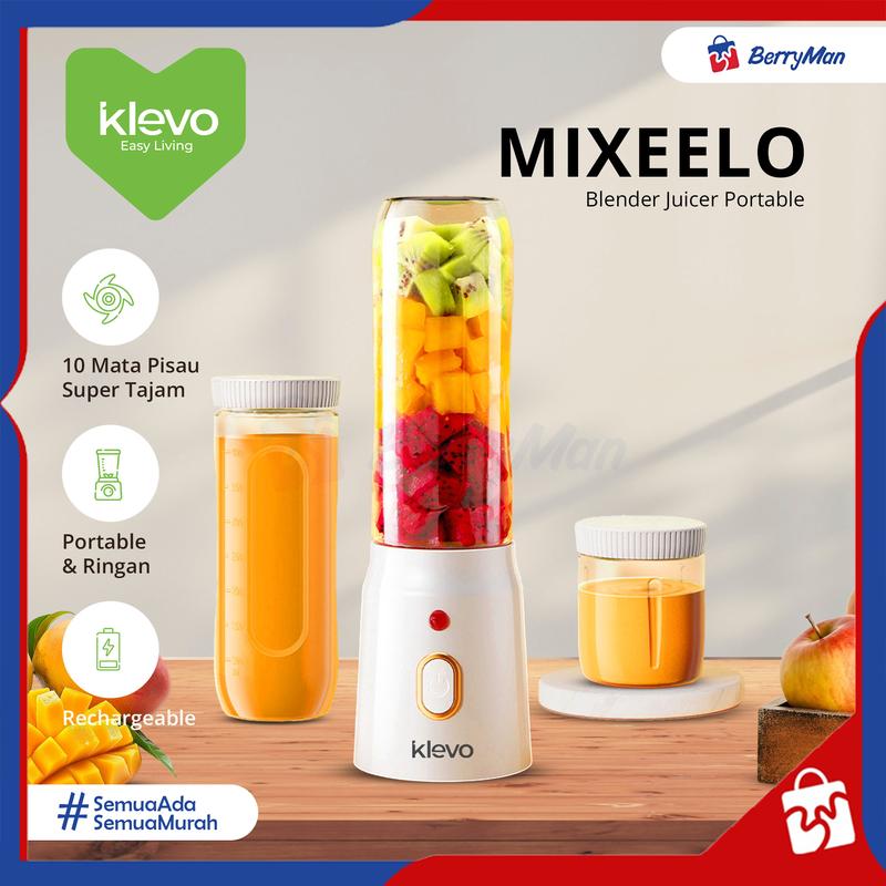 KLEVO MIXEELO Blender Jus Buah Portable 10 Mata Pisau Stainless Steel ...