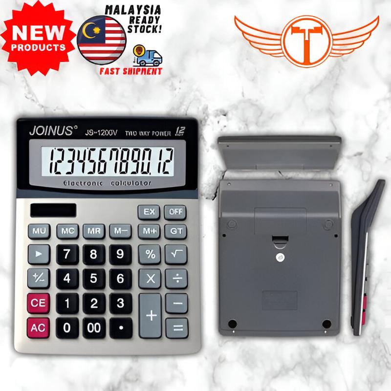 JOINUS JS-1200V Calculator 12 Digit Big Display Kalkulator Besar Solar ...