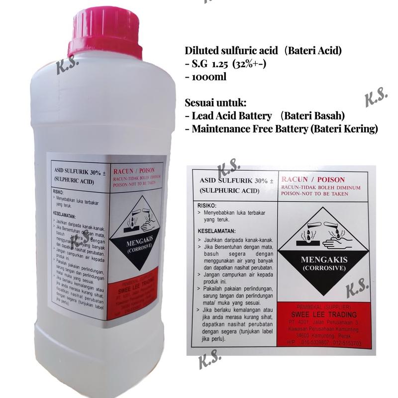 Asid Bateri Kereta Lori Motor Car Battery Acid Air Bateri Battery ...