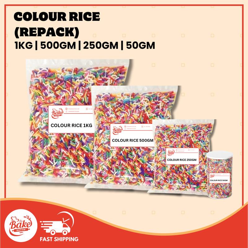 HARVEST COLOUR RICE | 1KG | 500G | 250G | 50G | SPRINKLES | MANIK ...