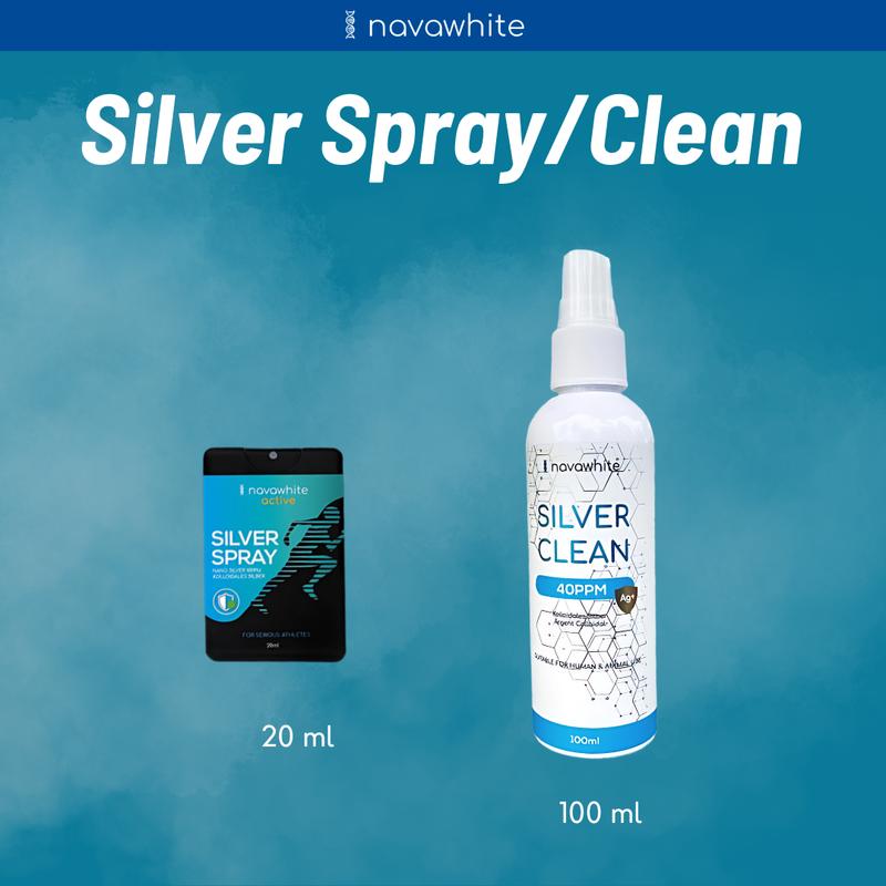 NAVAWHITE ACTIVE SILVER SPRAY/SILVER CLEAN (NANO COLLOIDAL SILVER ...