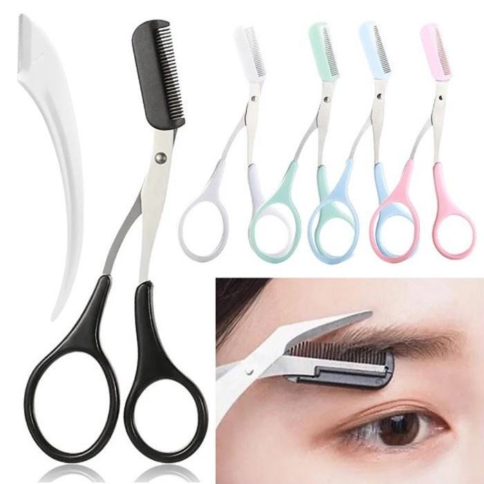 Gunting Alis Set Alat Cukur Cukuran Sisir Bulu Mata Eyebrow Razor ...