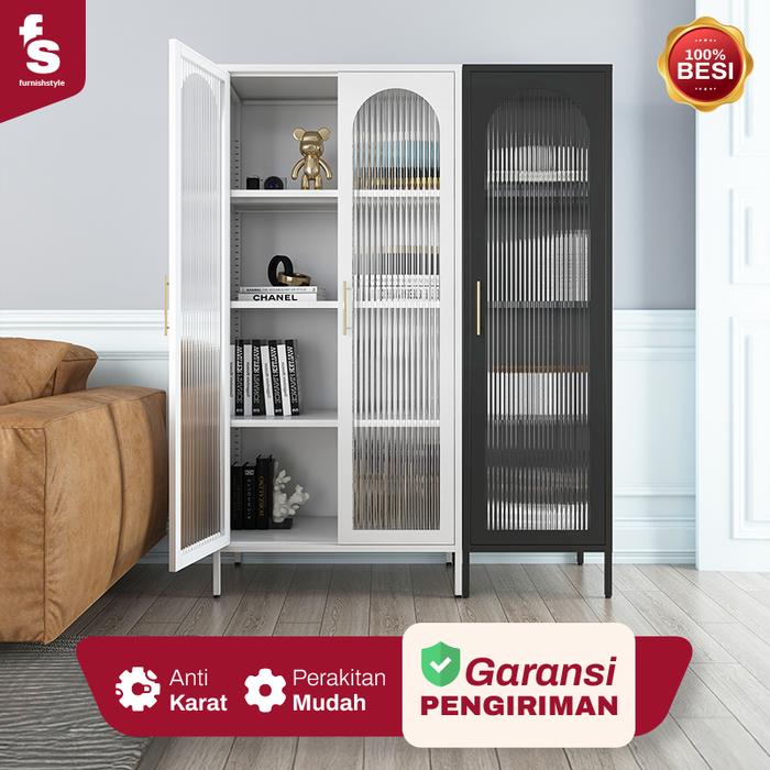 Jual LEMARI KACA HIAS RUANG TAMU AESTHETIC Lemari Bufet Pajangan ...