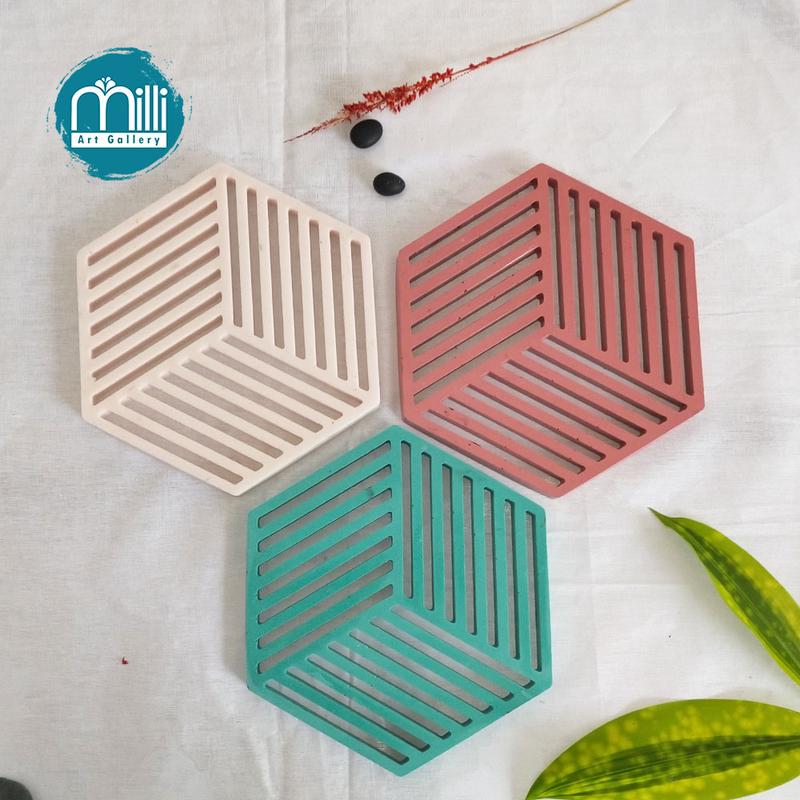 Hexagonal Coasters /Alas Gelas/Tatakan Gelas - Shop | Tokopedia
