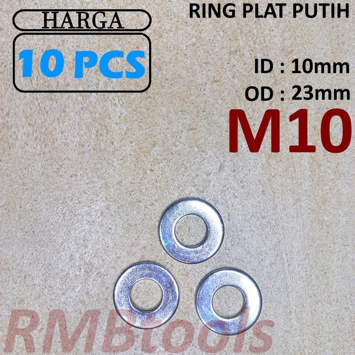 Jual Ring Plat Putih M10 x 23 Galvanis / Washer Plate M10 Galvanis ...