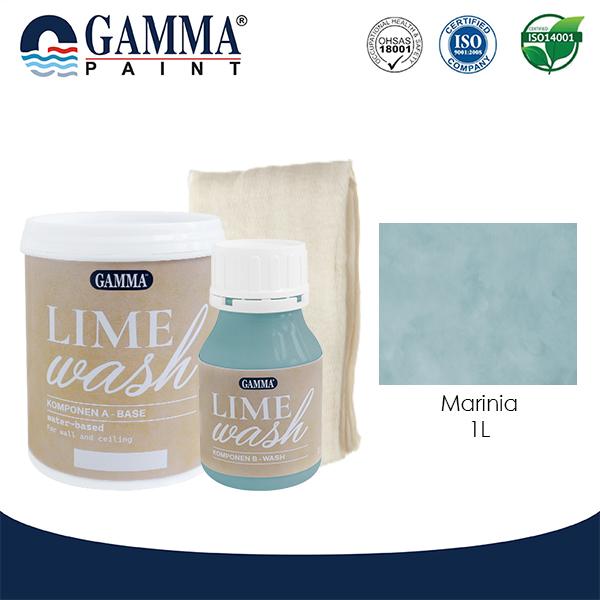 Jual Gamma LIME WASH Kit (1L & 300ml) - Marinia - Cat Motif Limestone ...