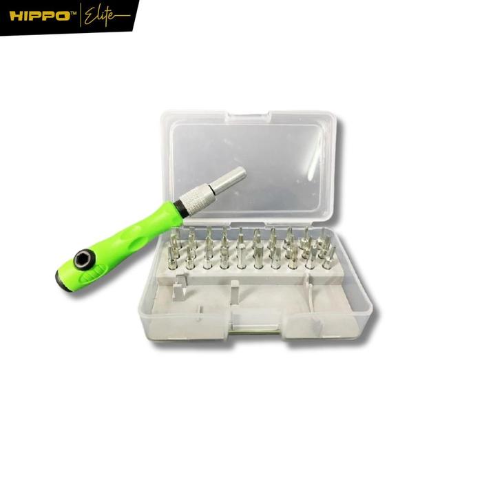 Promo Hippo Repair Tools Obeng Set Hijau 32 in 1 Screwdriver magnetik ...