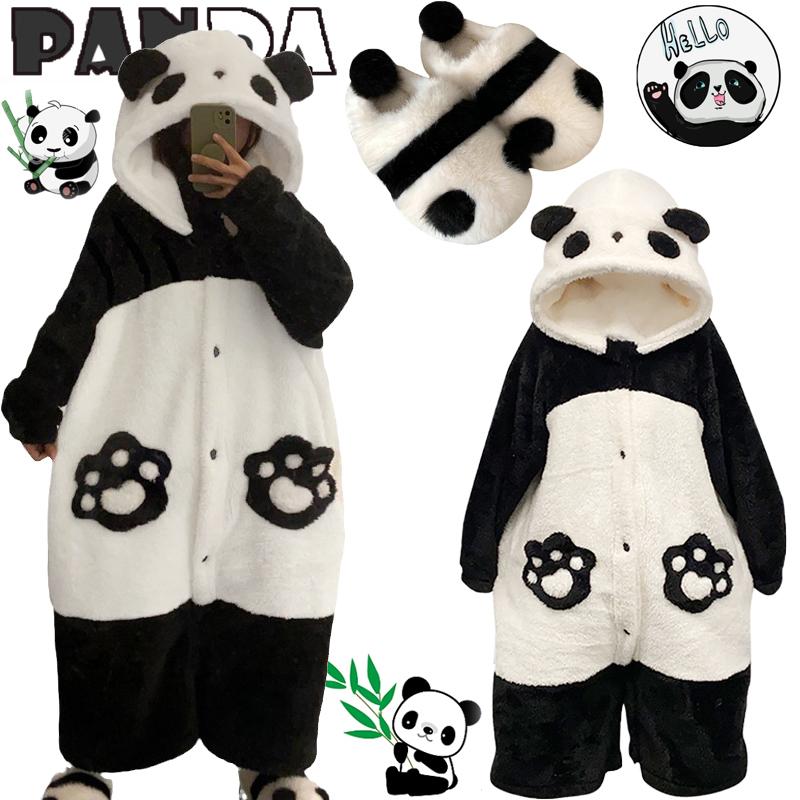 Baju Tidur Panda, Saiz Dewasa, Hangat Musim Sejuk, Piyama Panda ...