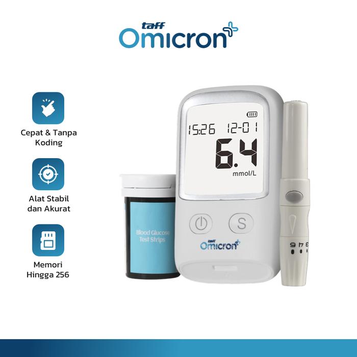 Promo TaffOmicron Alat Cek Gula Darah Akurat Glucometer Kit 50 Test ...