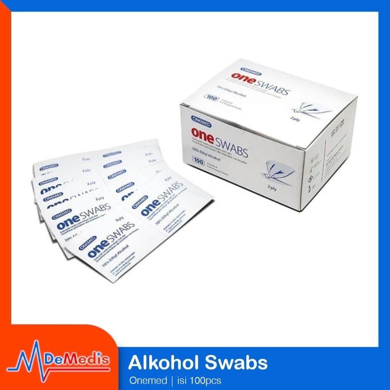 OneSwabs Tisu Alkohol Swab 2ply ONEMED Box isi 100 Pcs Tissue Kapas ...