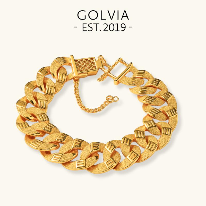 GOLVIA Jewellery (51.0g)Gold Plated Bracelet Gelang Benson Jubin ...