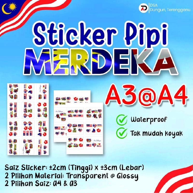 [Ready Stock] Sticker Pipi Merdeka A3 & A4 - TikTok Shop Malaysia