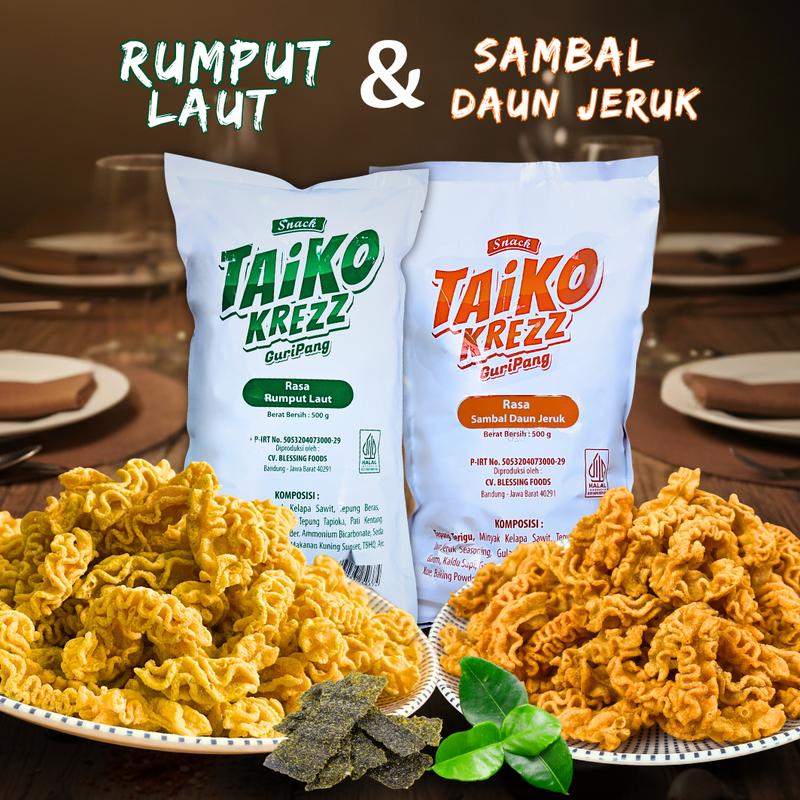 (HALAL) taiko krezz RASA BARU/Camilan ikan cumi kembang/Camilan murah ...