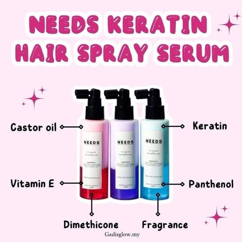 NEEDS Keratin Hair Spray Serum untuk Perawatan Rambut - Haircare ...