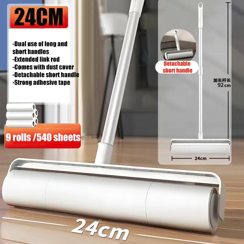 Adjustable Length Sticky Lint Roller Mop for Pet Hair, Dust, - TikTok ...