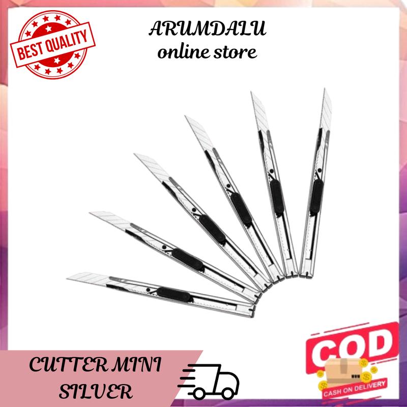 _PISAU CUTTER SILVER STAINLESS MINI KECIL PANJANG 13CM MURAH - Shop ...