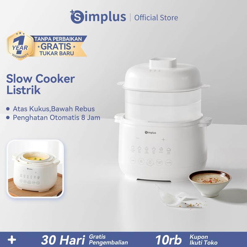 【SUPER PROMO DOUBLE SUBSIDI】Simplus Slow Cooker Listrik 1L Panci - Shop | Tokopedia