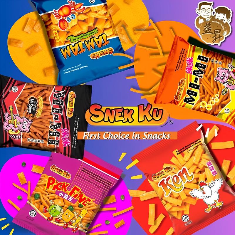 30 packs x 20gm - Snek Ku Tam Tam Crab Snack / Mi-Mi Prawn Snack ...