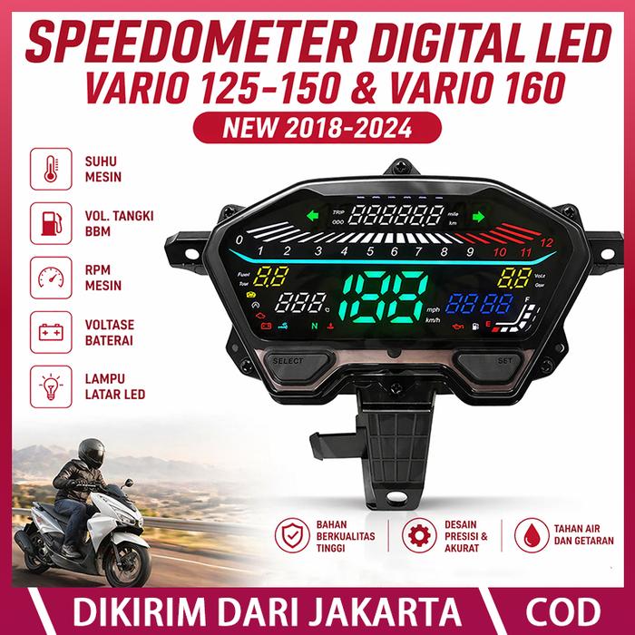 Jual Led Speedometer Digital Vario 125/150/160 Click 150 Pengukur ...