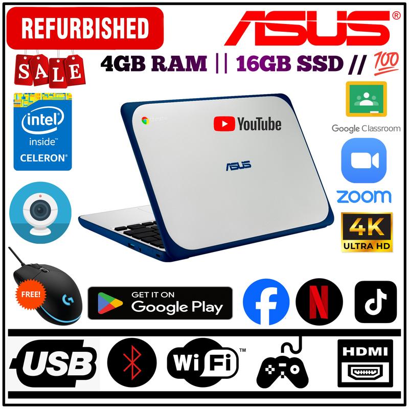 (REFURBISHED) ASUS C202S LAPTOP || INTEL CELERON 4GB RAM 16G - TikTok ...
