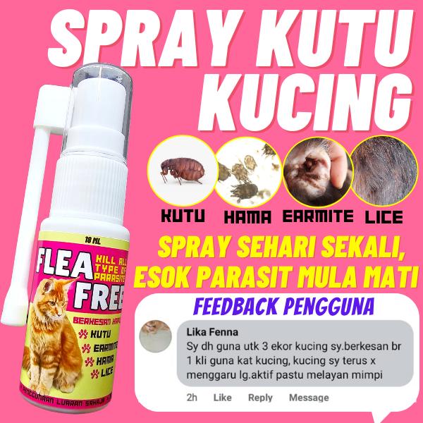 Ori HQ Flea Free Spray Kucing – Solusi Masalah Kutu, Lice & Hama ...