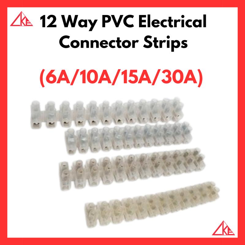 12 Way PVC Electrical Connector Strips (6A/10A/15A/30A available ...