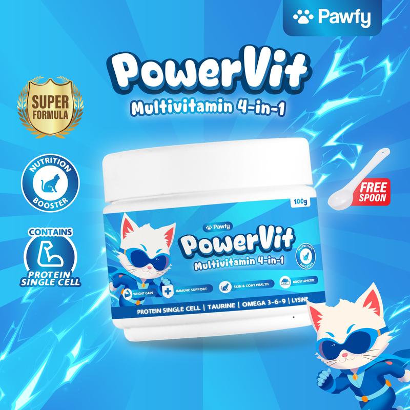 PAWFY PowerVit Multivitamin 4 in 1 Kucing Vitamin Penambah Nafsu - Shop ...