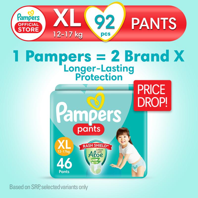 Pampers Baby Dry Pants Diapers XL 46s x 2 packs (92 pcs) - TikTok Shop ...
