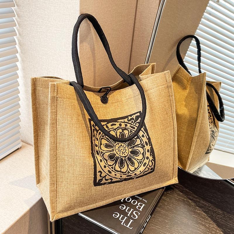 Beg Tote Wanita Korea, Stok Sedia, Bahan Jute Kasual, Beg Bahu - TikTok ...