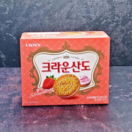 Crown Sando Strawberry Cream Cookies 161g 크라운 산도 딸기 / 스윗밀크 - TikTok ...
