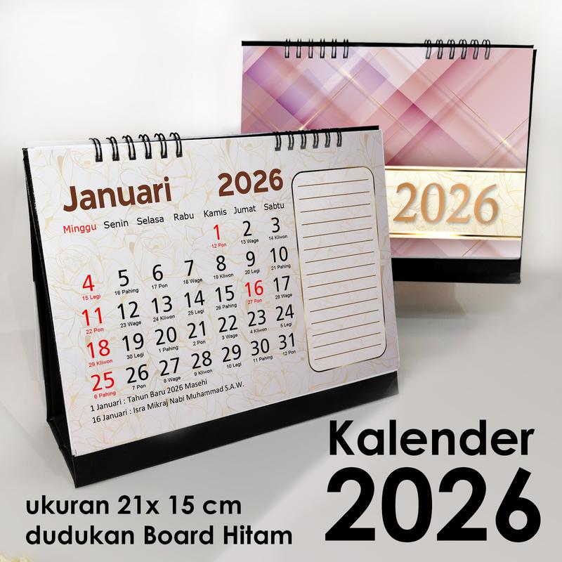 Kalender Meja 2026 / Kalender Duduk Polos Tulisan Besar estetik - Shop ...