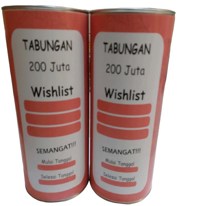 Tabungan Target 200 Juta 200k Jumbo XL Permanen Buka Tutup celengan ...