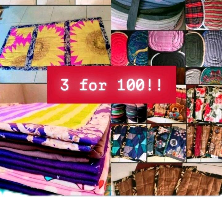 3 for 100 Doormat - Set of 3, Soft Textile, Absorbent, Multicolored ...