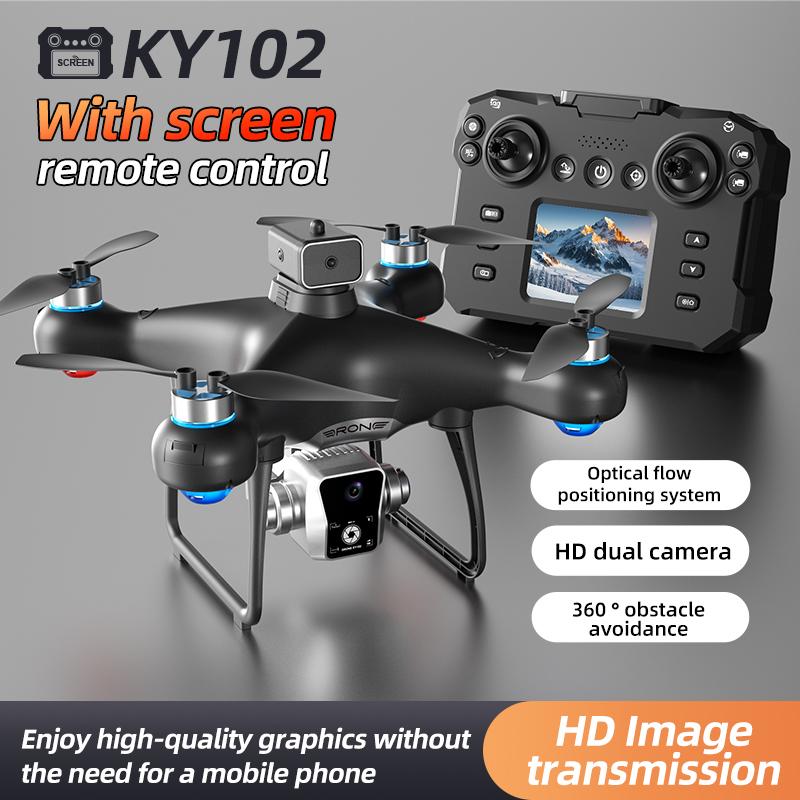 New KY102 with screen control drone, 8K HD camera brushless motor ...
