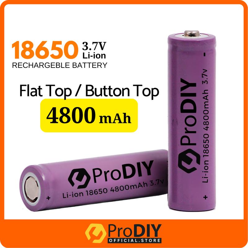 Bateri Boleh Cas Semula PRODIY 18650 3.7V Flat Top / Button Top ...