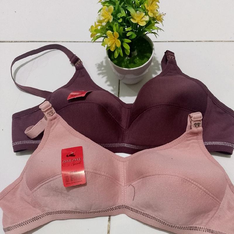 2 pcs BH jumbo tanpa kawat / sport bra busui busa tipis baha - Shop ...