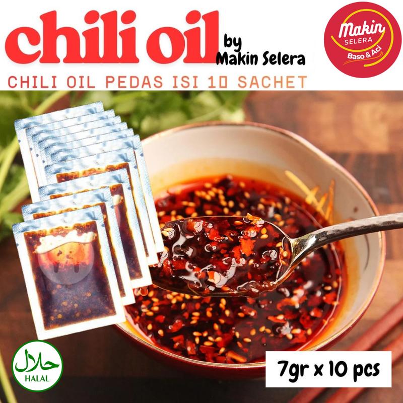 Chili Oil Minyak Cabai Isi 7 Gram x 10 Sachet ( isi 10 Sachet ) Halal ...