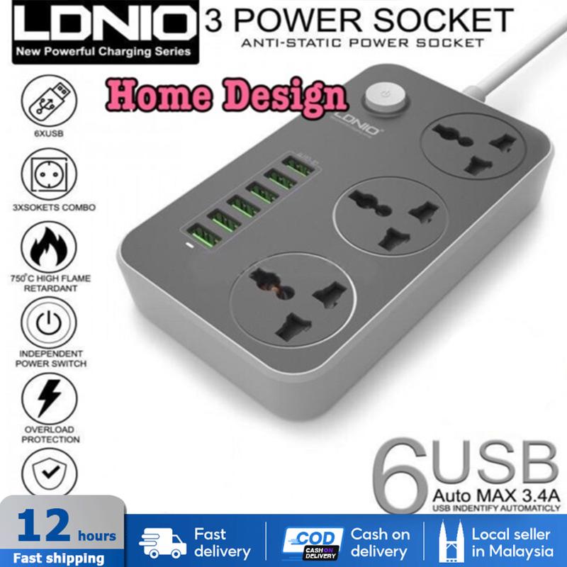 3 Universal 6 USB Port Power Strip Extension Plug Power Socket - TikTok ...