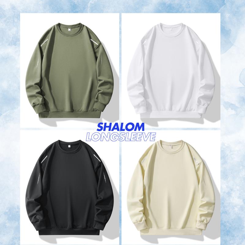 SHALOM Simple Plain Long Sleeves Sweater Longsleeves Motorcycle ...