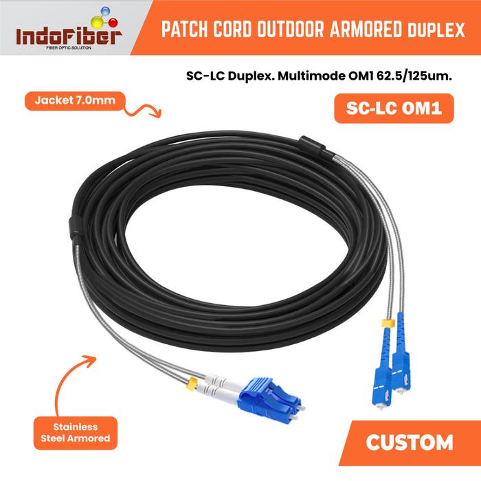 Jual INDOFIBER Patch cord Outdoor Armored SC-LC Multimode OM1 Duplex ...